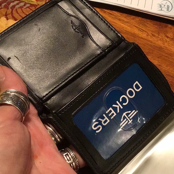 Dockers | Bags | Mens Docker Black Leather Tri Fold Wallet | Poshmark
